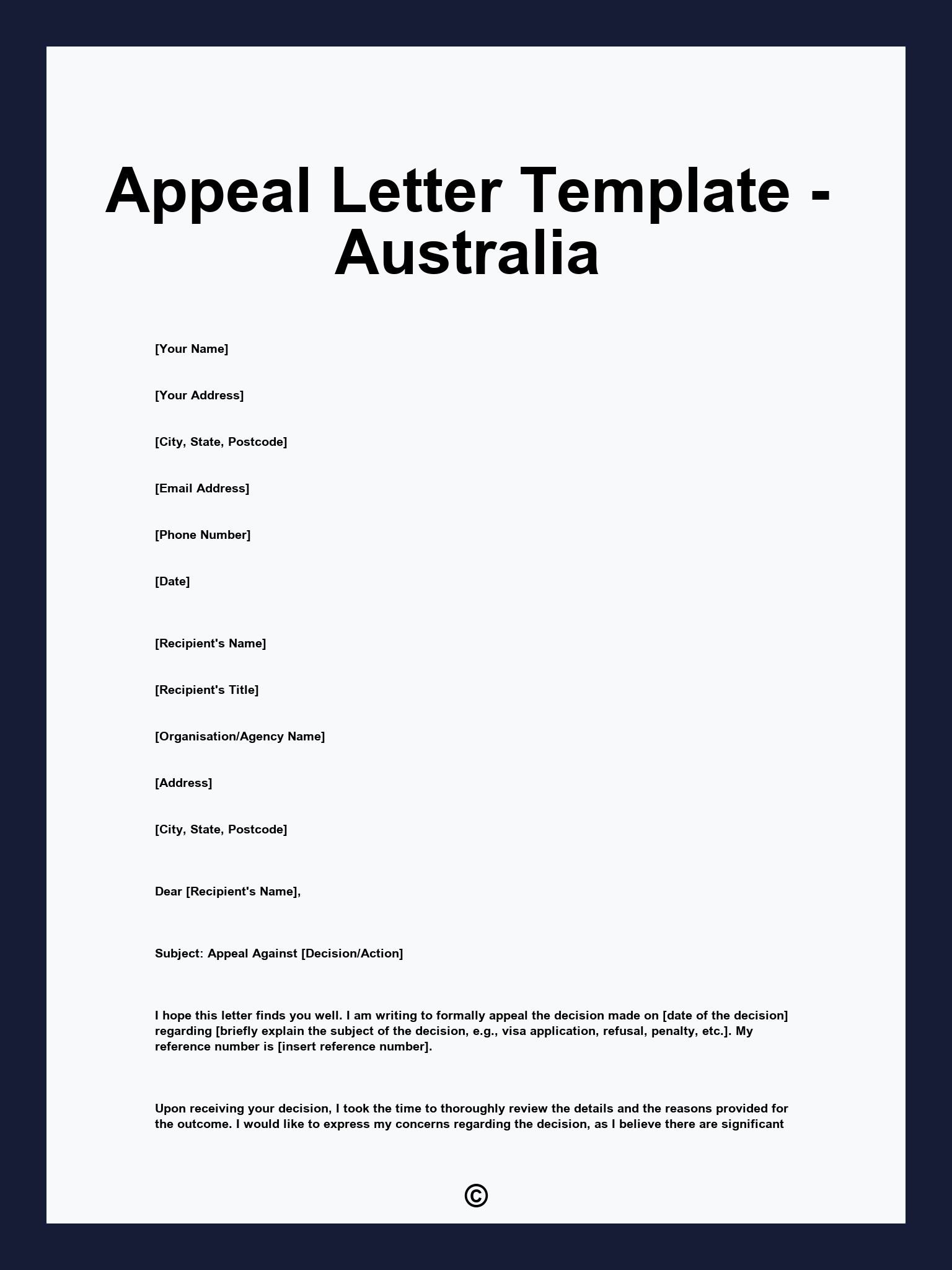 Format For Letter Of Appeal